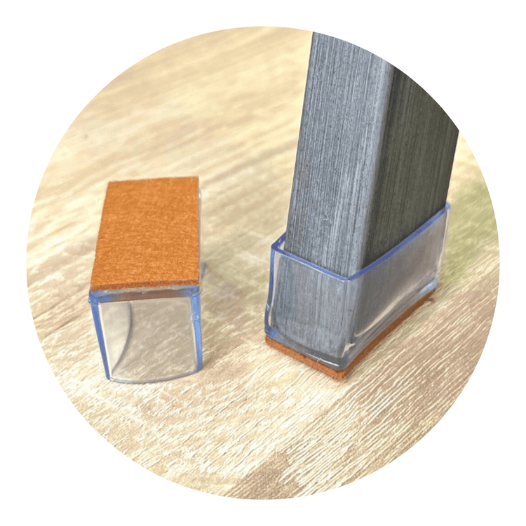 Rectangular Felt Silicone Chair Leg Protectors | Chair Caps Australia